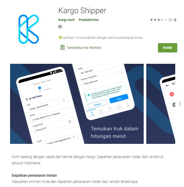 Kargo Tech Luncurkan Fitur Kargo Shipper App