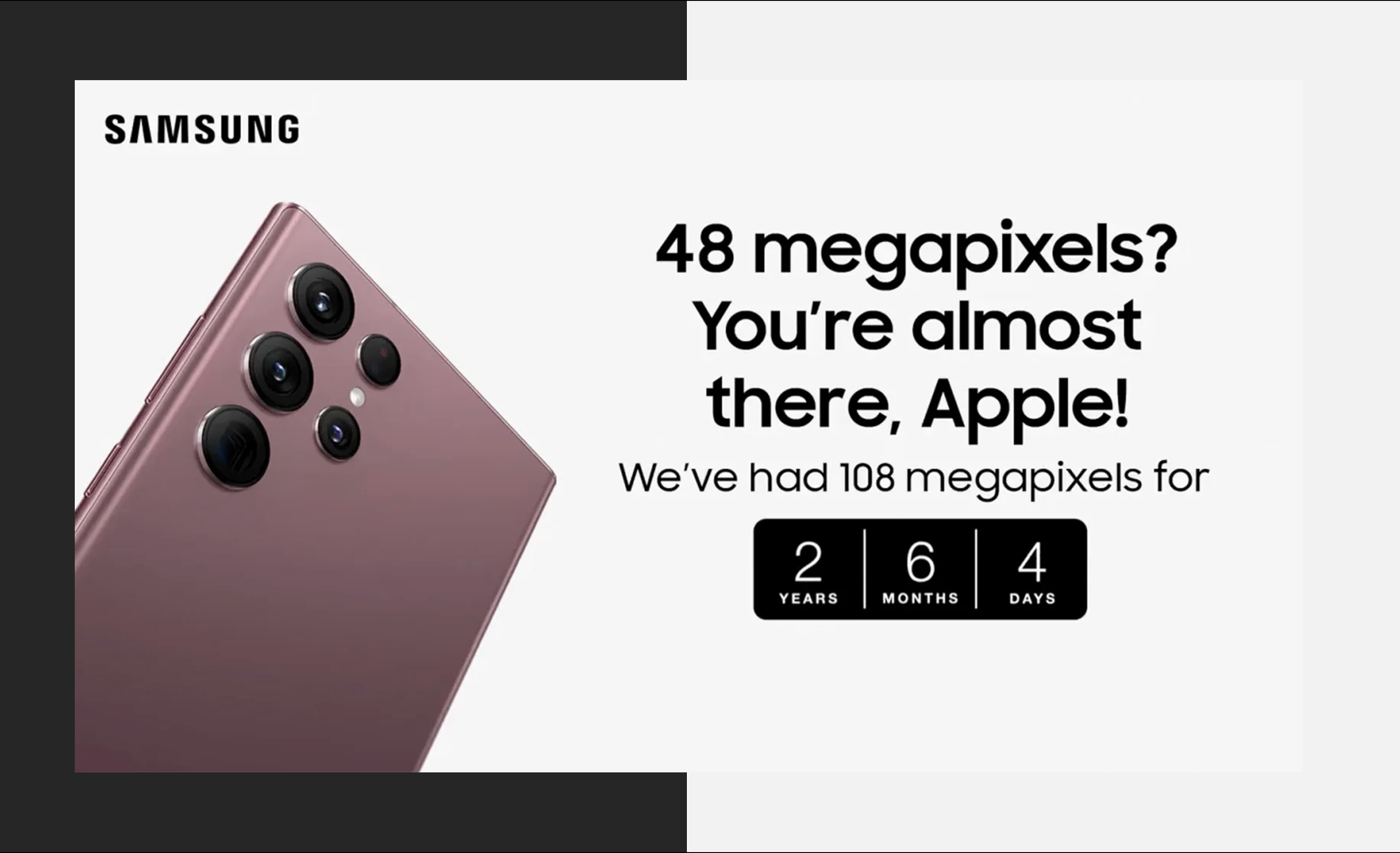 Iklan Samsung Ejek Apple: Kapan iPhone Punya Kamera 108MP?